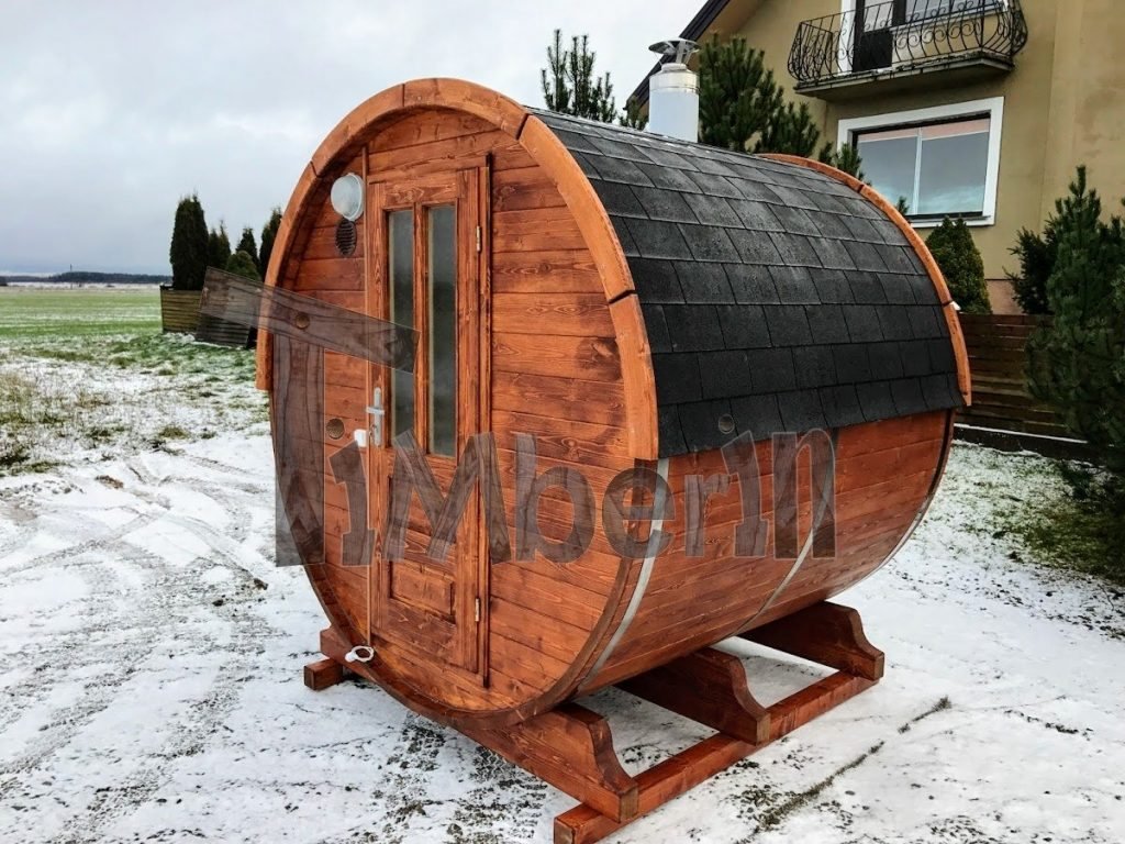 Bastu vedeldad rund med HK Lasur träimpregnering TimberIN (14)